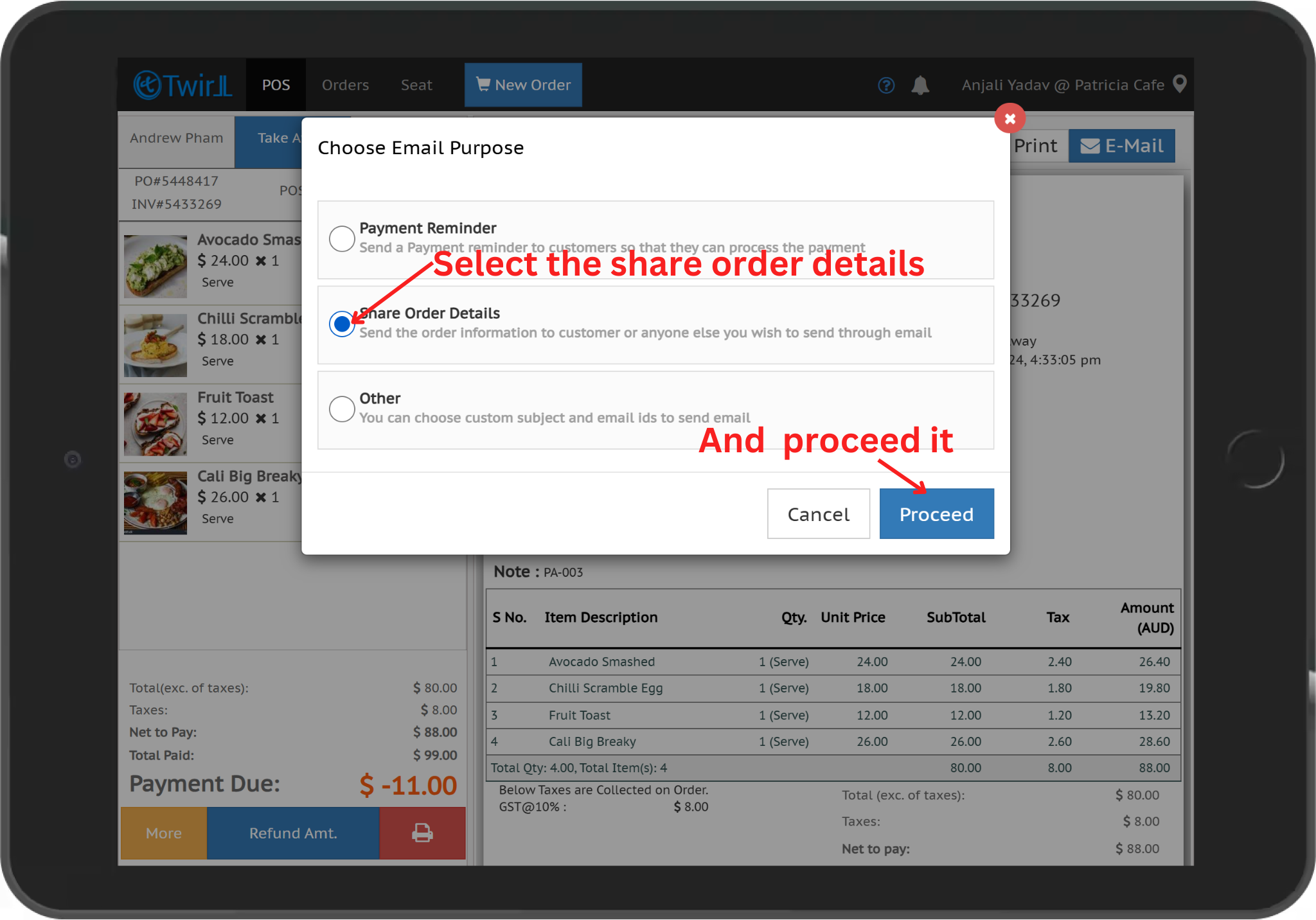 How To Email Order Detail To Your Customers - Twirll
